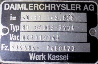 MAN HY 0720 11x40 diferencijal za MAN L2000 8.185 kamiona
