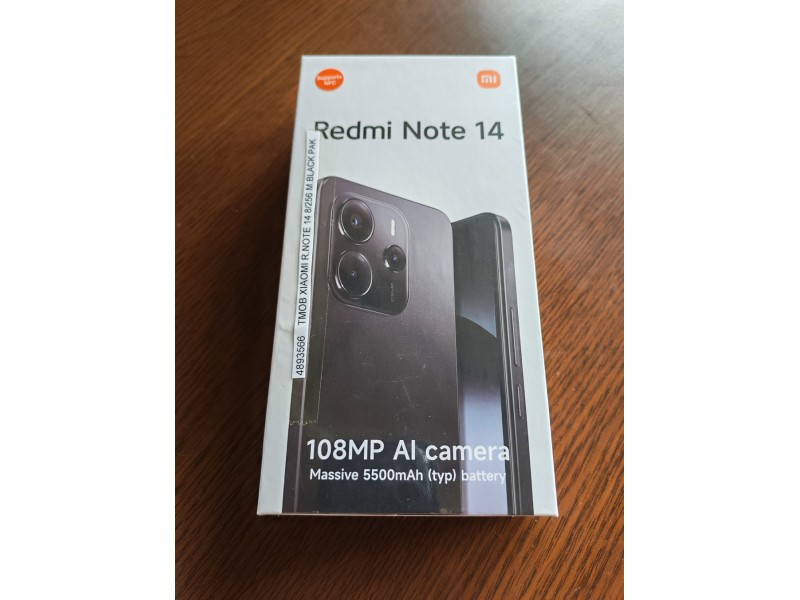 XIAOMI Redmi Note 14 8GB 256GB 108 MP kamera NOVO