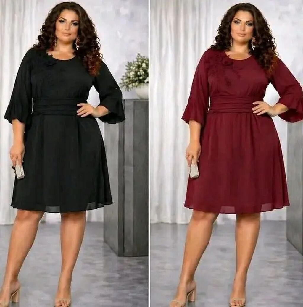 Elegantna haljina za posebne prilike – plus size - Kroj: A-linija