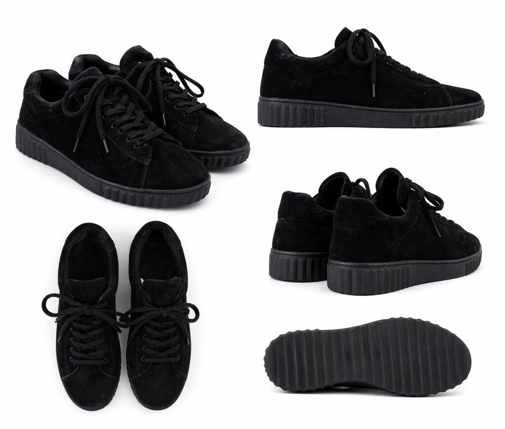 Crne unisex patike – minimalistički dizajn - Materijal ANTILOP KOŽA