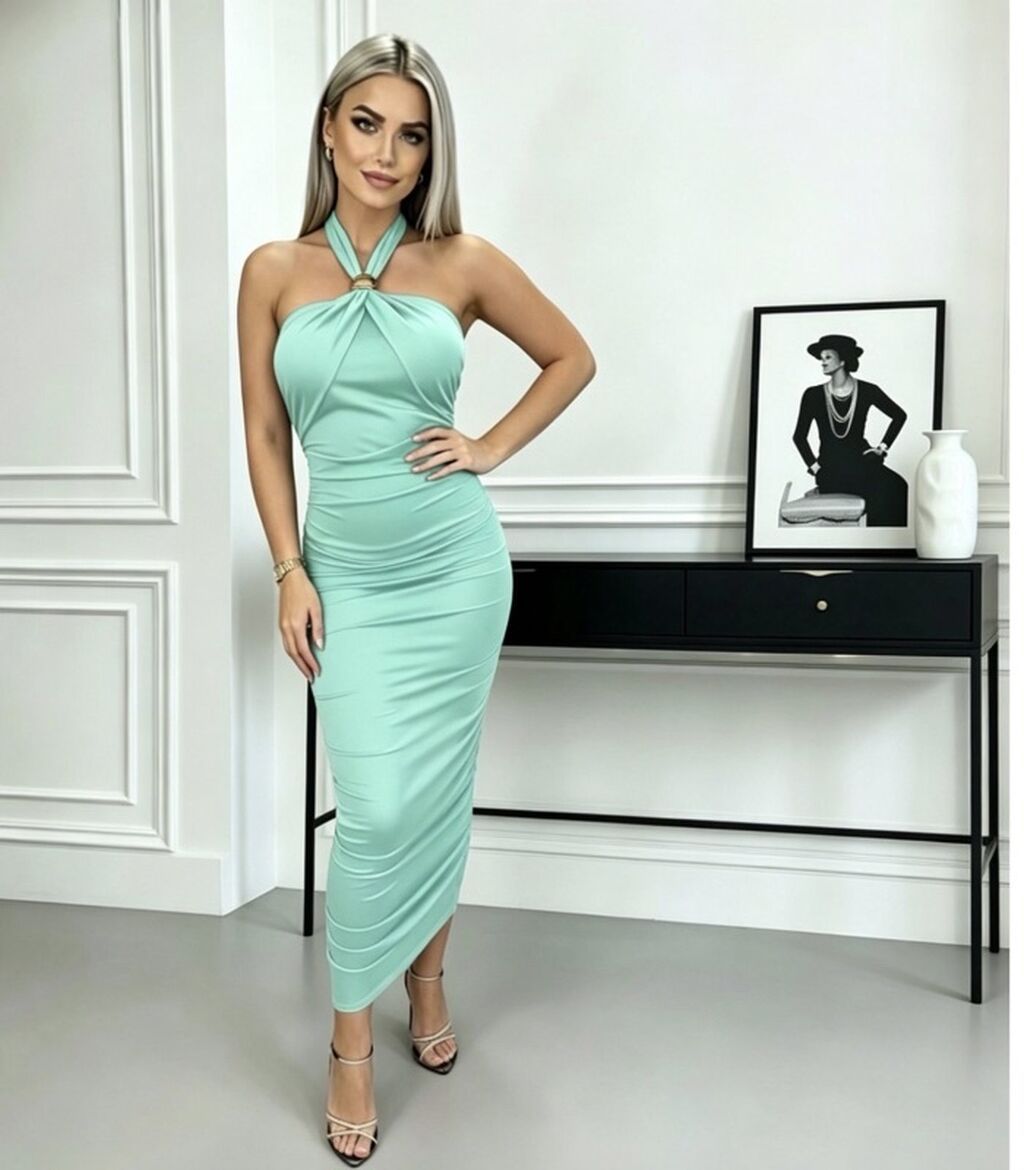✅Elegantna midi haljina sa halter izrezom ✅2700 din