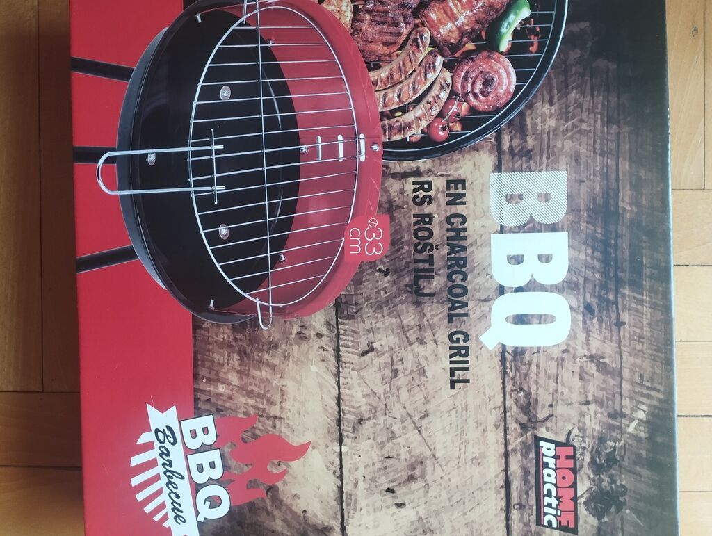Novoo. skara .BBQ roštilj na ćumur – prečnik rešetke 33 cm. Kompaktan