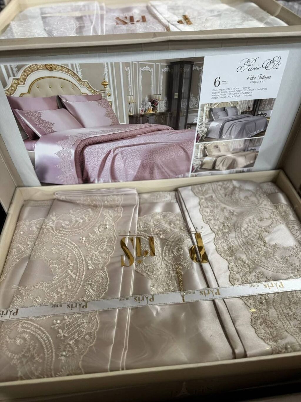 Luksuzni set posteljine – Paris Elite Pique Set (6 delova) Elegantni