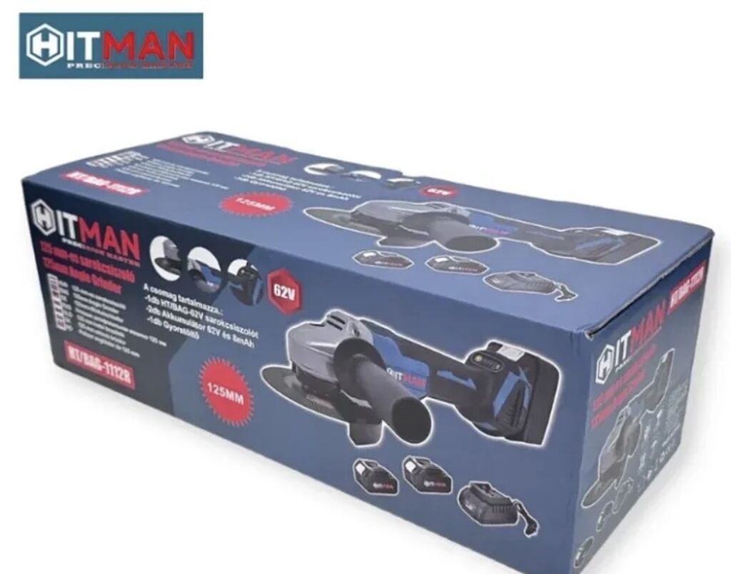 HITMAN bežna ugaona brusilica 62V – set 125 mm - Promer diska: 125 mm