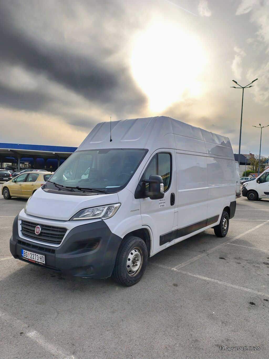 Usluga transporta i selidbi kombijem – Fiat Ducato, visoki krov