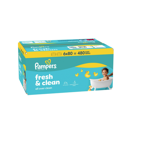 Pampers Baby Wipes Fresh Clean 6x80ct