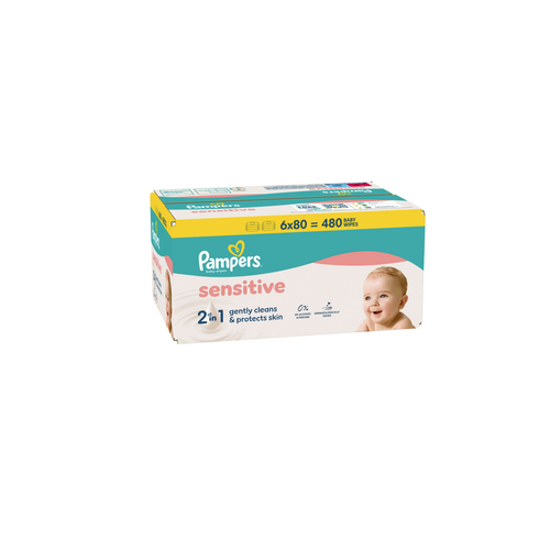 Pampers Baby Wipes Sensitive 6x80ct