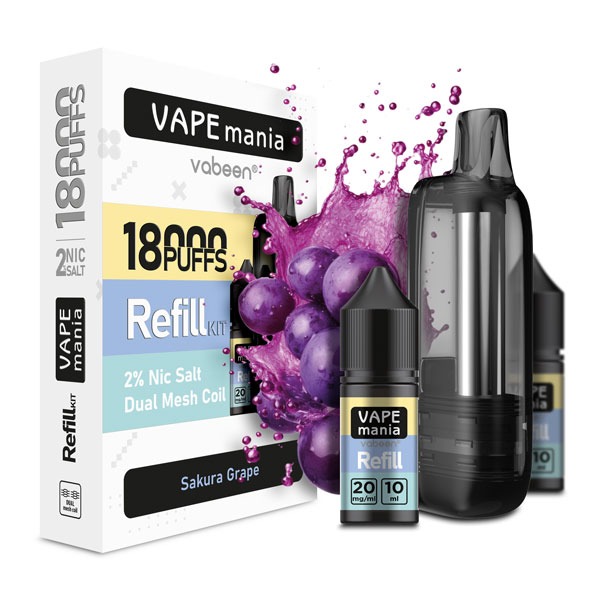VAPE MANIA 18000 PUFFS Refill – Sakura Grape 20mg