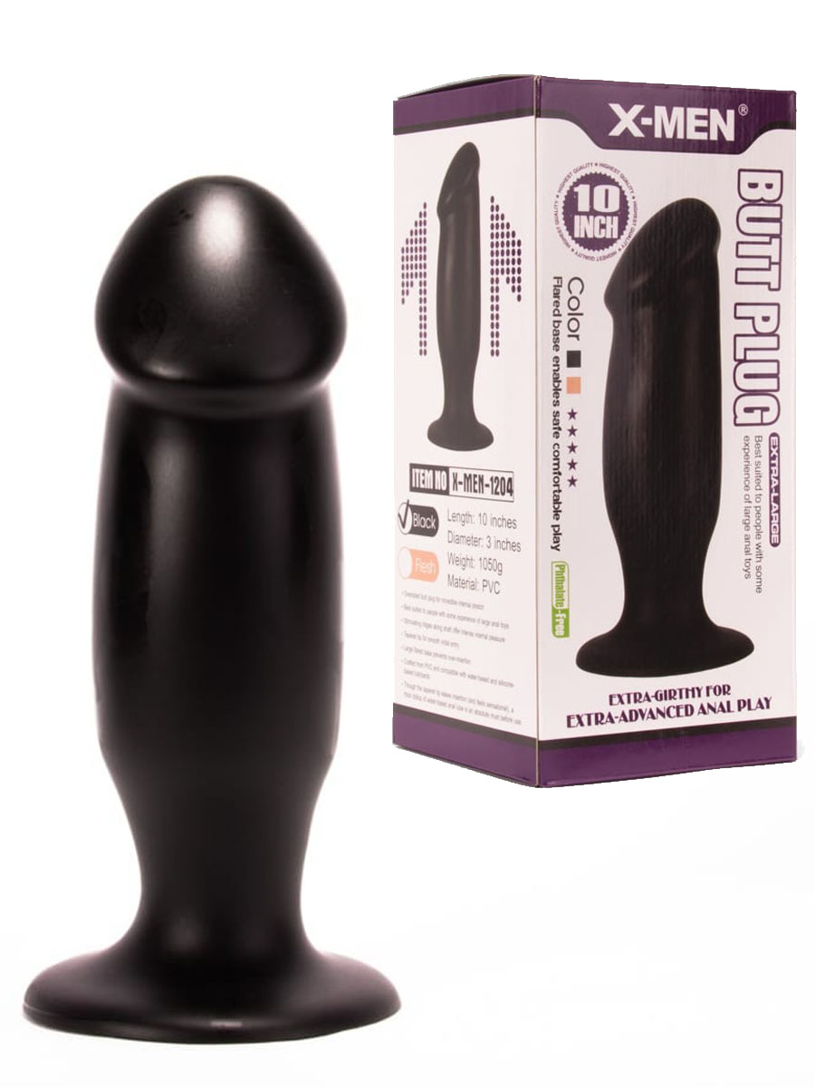 10″ XMEN Butt Plug Black