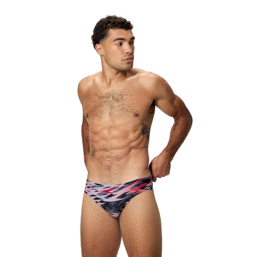 Speedo Hyper Boom Printed Brief Black Red
