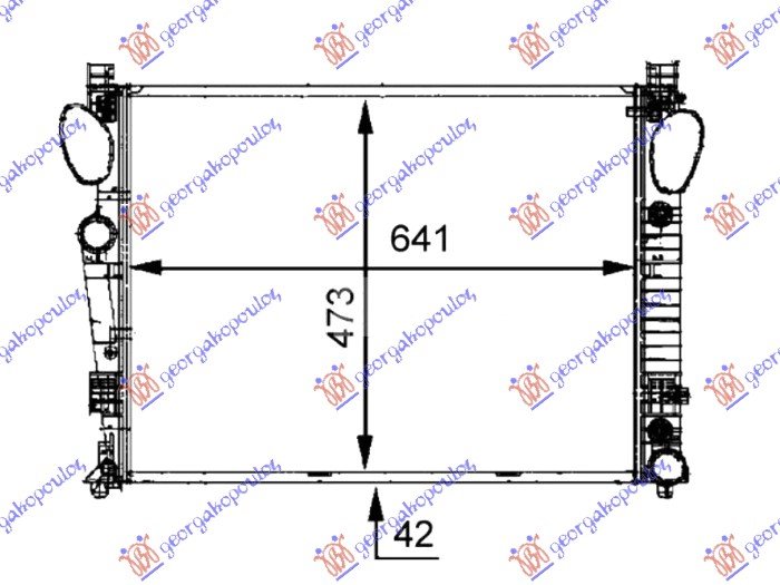 HLADNJAK MOTORA 5.0/5.5/5.8/6.0 BENZIN - 3.2/4.0/4.3 DIZEL (MANUELNI/AUTOMATSKI) (641x469) (NRF)