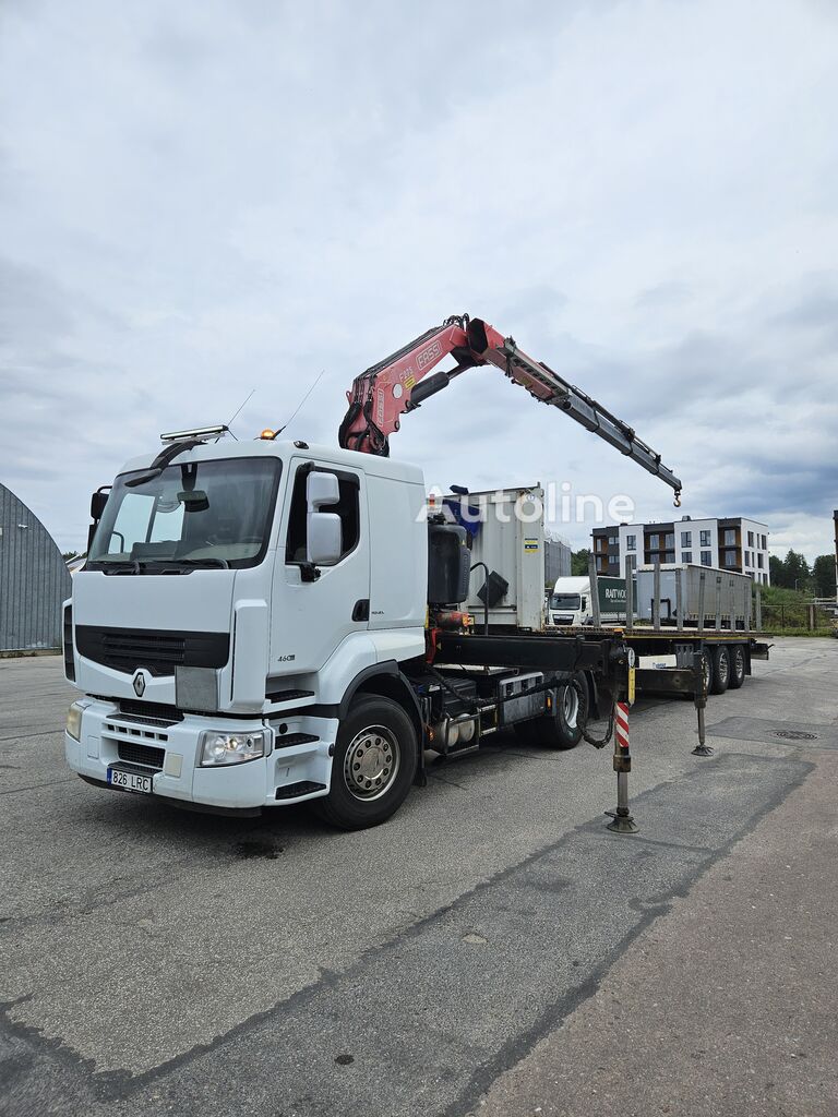 Renault Premium 460 + Fassi 275A + Krone semitrailer tegljač + poluprikolica platforma