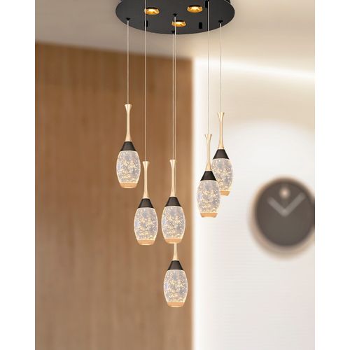 2819-6A Gold Black Chandelier