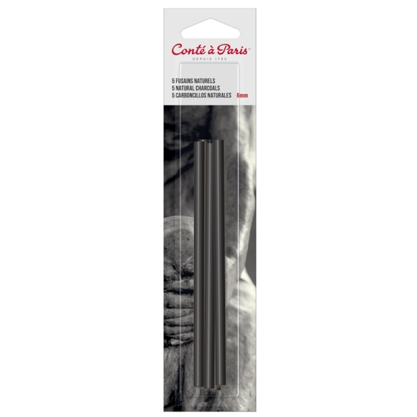 Conte a Paris CAP CHARCOAL X5 BLI NATURAL SQUARE 4MM