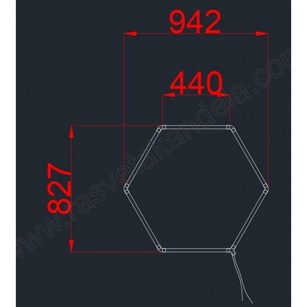 HEKSAGON LED plafonjera 942x827mm 42W 6000K set