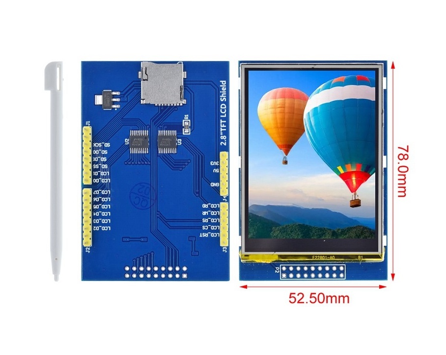 2.8" TFT LCD Touch Screen Display Shield za Arduino UNO i Mega2560 (ILI9341)