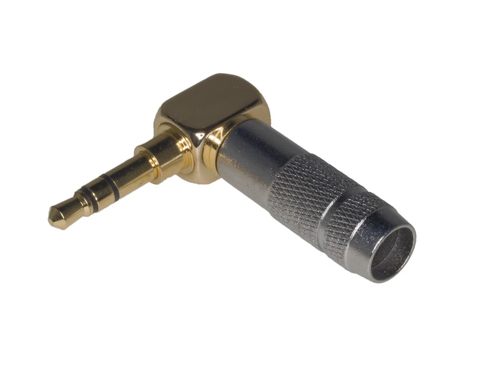 3.5mm Stereo Džek Konektor pod uglom 90° – Pozlaćeni, Metalni (Muški)