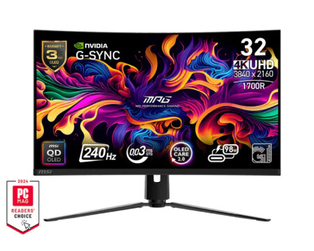 MSI - 32 inča MPG 321CURX QD-OLED, 4K UHD 3840x2160 QD OLED 240 Hz G-Sync zakrivljeni gaming monitor