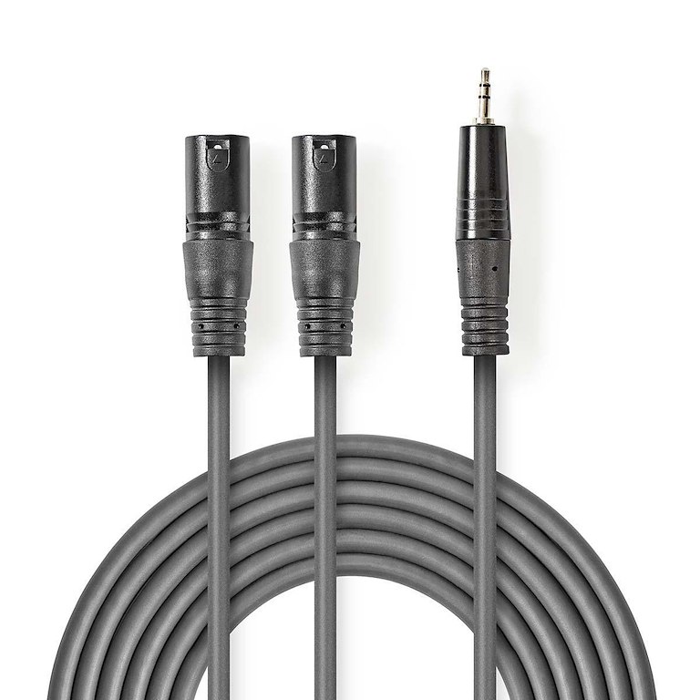 Balansirani Audio Kabl 2x XLR muški na 3.5mm stereo džek - 3m
