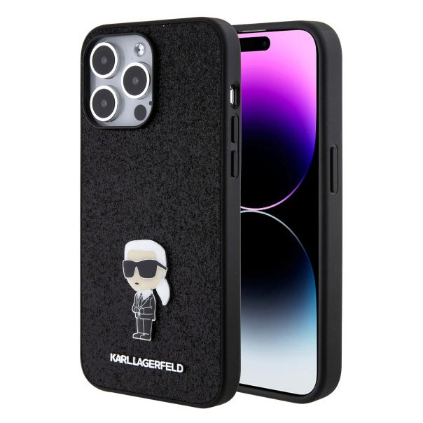 LICENSED KARL LAGERFELD maska za iPhone 15 Pro Max IKONIK, crna