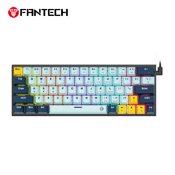 FANTECH Gejmerska mehanicka tastatura MK874V2 Atom63 Mizu SkyBlue rosie switch