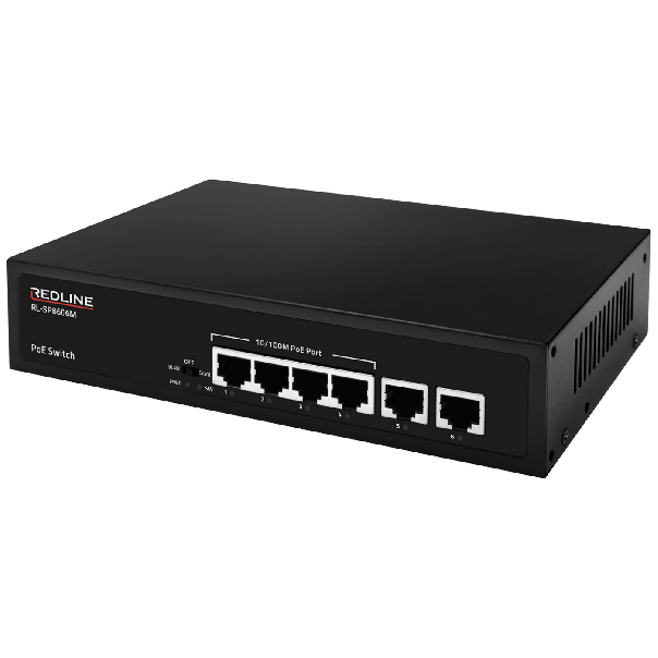 REDLINE PoE mrežni switch, 6 port RJ-45 , 4 Poe / 65W - RL-SP8606M