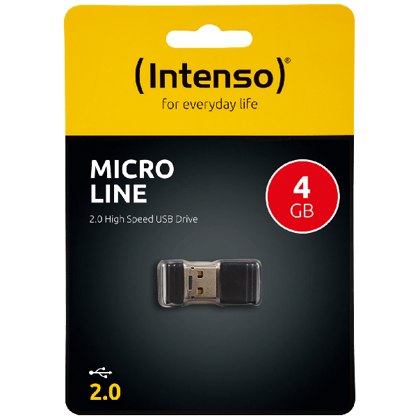 (Intenso) USB Flash drive 4GB Hi-Speed USB 2.0, Micro Line - ML4