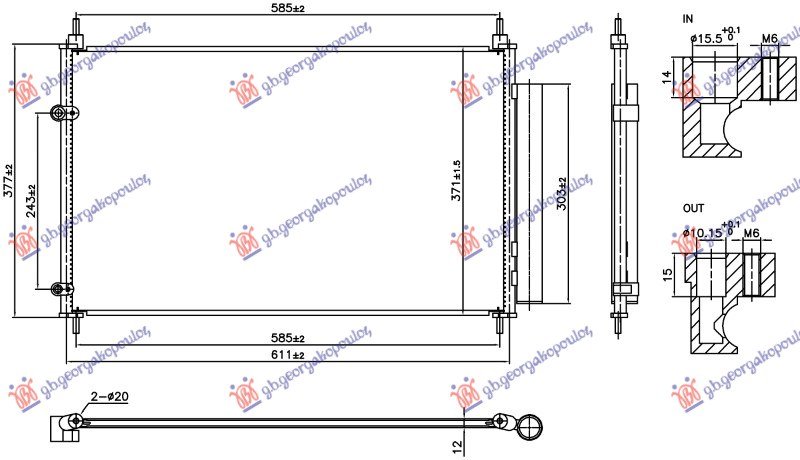HLADNJAK KLIME 1.2/1.3/1.6 BENZIN (588x367x16) (NRF)