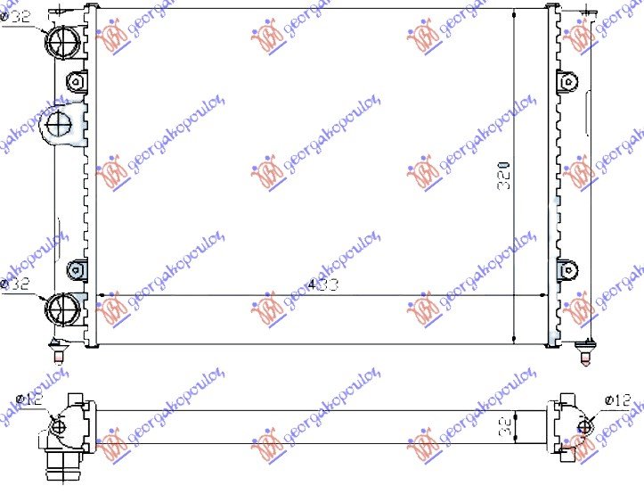 HLADNJAK MOTORA 1.9 TDI (62.5x37.9x3.2) (NRF)