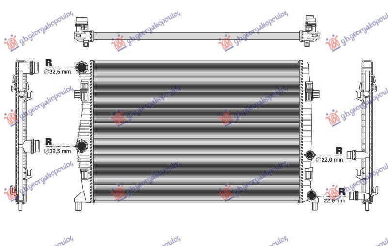 HLADNJAK MOTORA 1.0 TGI/1.0 TSI BENZIN - 1.6 TDI DIZEL (MANUELNI/AUTOMATSKI) (650x439) (NRF)