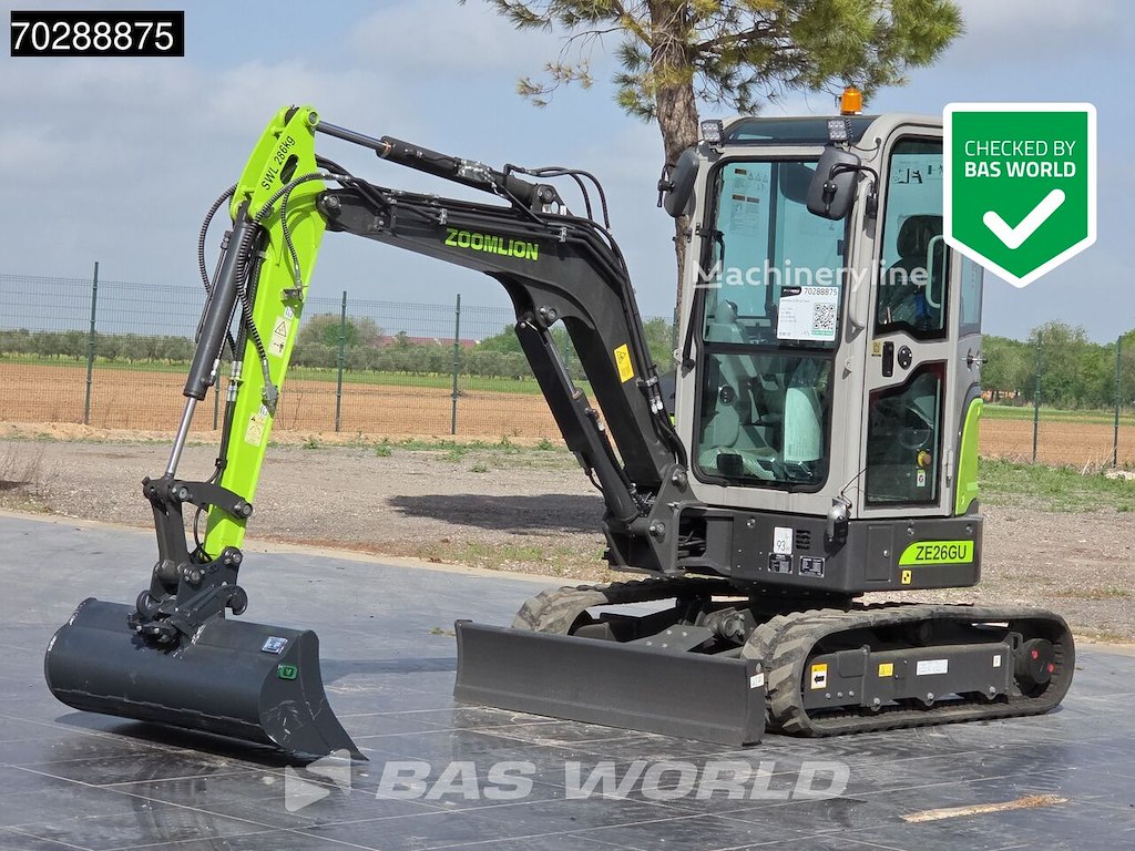 Novi Zoomlion ZE26 GU GARANTÍA DE FÁBRICA - 3 CUCHARAS - MOTOR KUBOTA mini bager