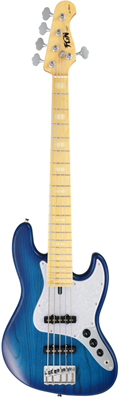 FGN Fujigen NJB100MBAHV Neo Classic Jazz Bass 5-string See-Thru Blue Burst 5-žičana bas gitara