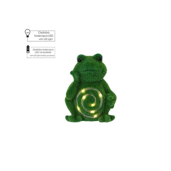 Baštenska figurica žaba sa svetlećim stomakom 12,5 x 10,5 x 16,5 cm LED (GOT7638)