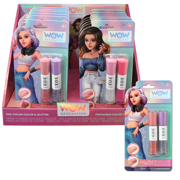 WOW Generation colour&glitter lak za nokte set 2 kom