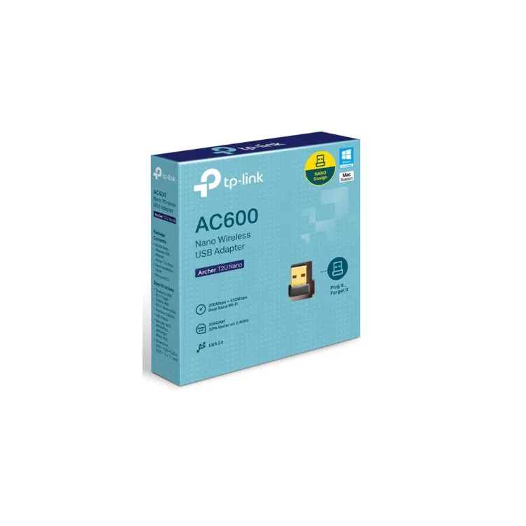 Bežicni adapter TP-LINK ARCHER T2U NANO Wi-Fi/AC600/433Mbps/200Mbps/interna antena