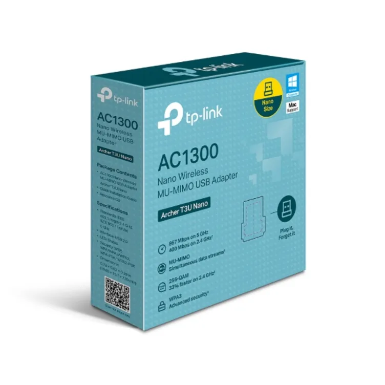 Bežicni adapter TP-LINK ARCHER T3U Nano Wi-Fi/AC1300/867Mbps/433Mbps/MU-MIMO/interna antena
