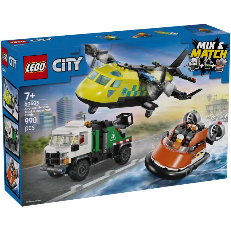 LEGO CITY Remiks avion, servisni kombi i lebdelica