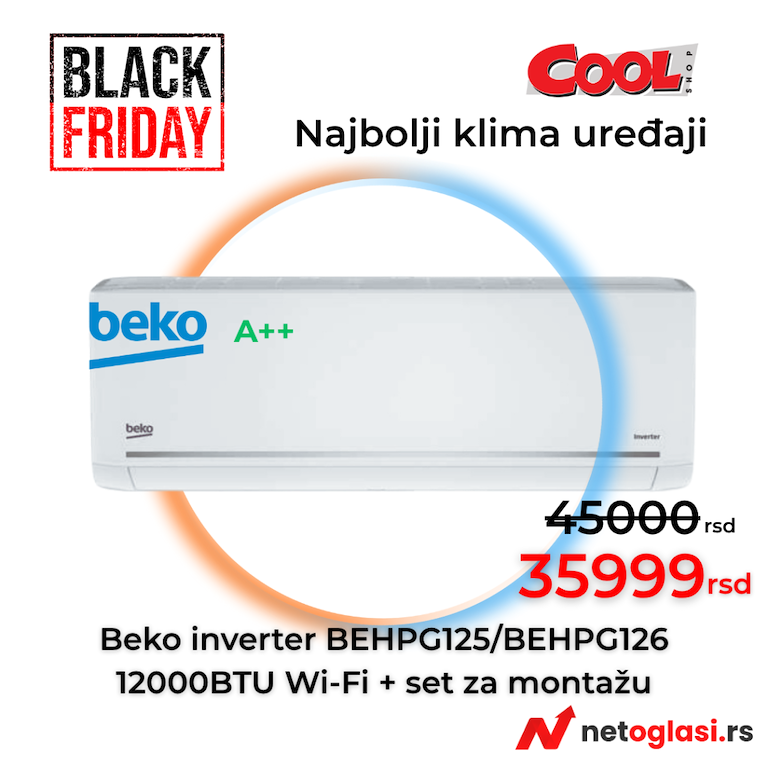 Beko inverter klima BEHPG125/BEHPG126 12000bty Wi fI +set za montazu
