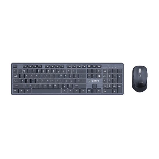 Tastatura + Miš Gembird KBS-WCH-04, Bežični set, Crna boja