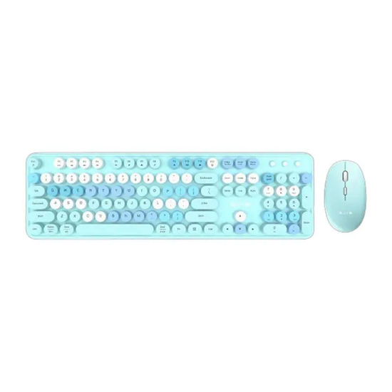 Tastatura + Miš Aula AC306, Bežični set, Membranski tasteri, Plava boja
