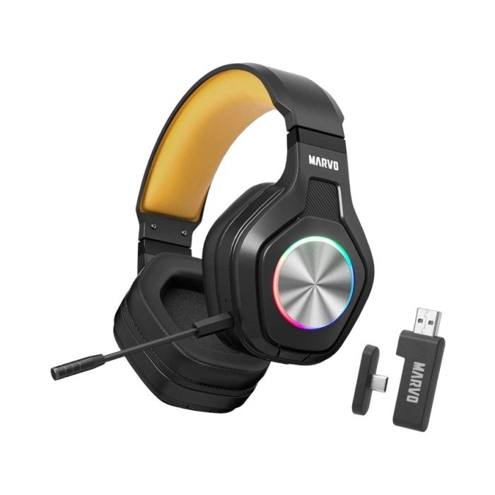 Slušalice Marvo Gaming / Wireless / Bežične / Bluetooth / Bežične / Bluetooth 5.3 / Mikrofon / RGB / Black