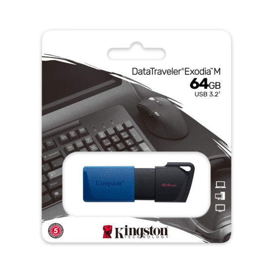 Kingston DTXM/64GB 64GB USB Flash Drive, USB 3.2 Gen.1, DataTraveler Exodia M
