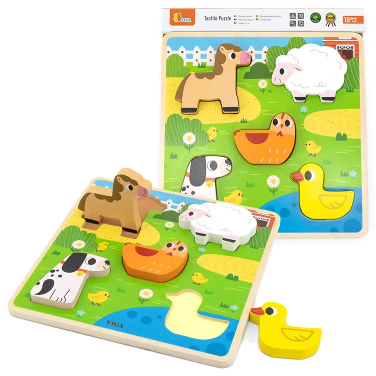 Viga taktilne puzzle farma