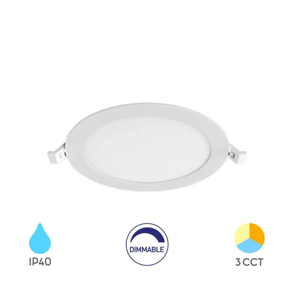 LED PANEL UGRADNI OKRUGLI 8" 12W BELI CCT