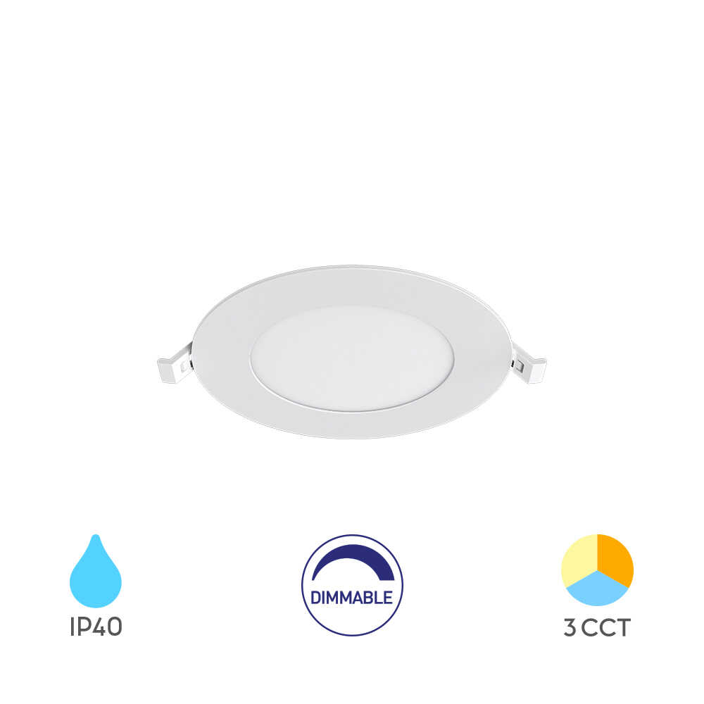 LED PANEL UGRADNI OKRUGLI 4" 6W BELI CCT