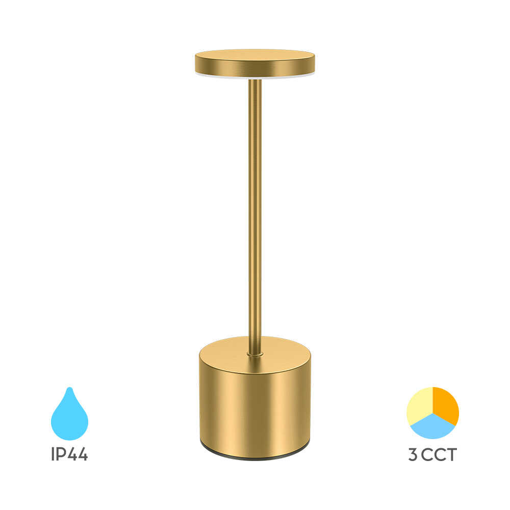 LED PUNJIVA STONA LAMPA 2W ZLATNA CCT