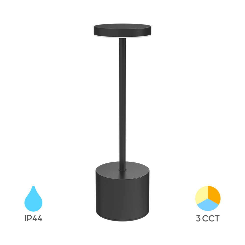 LED PUNJIVA STONA LAMPA 2W CRNA CCT