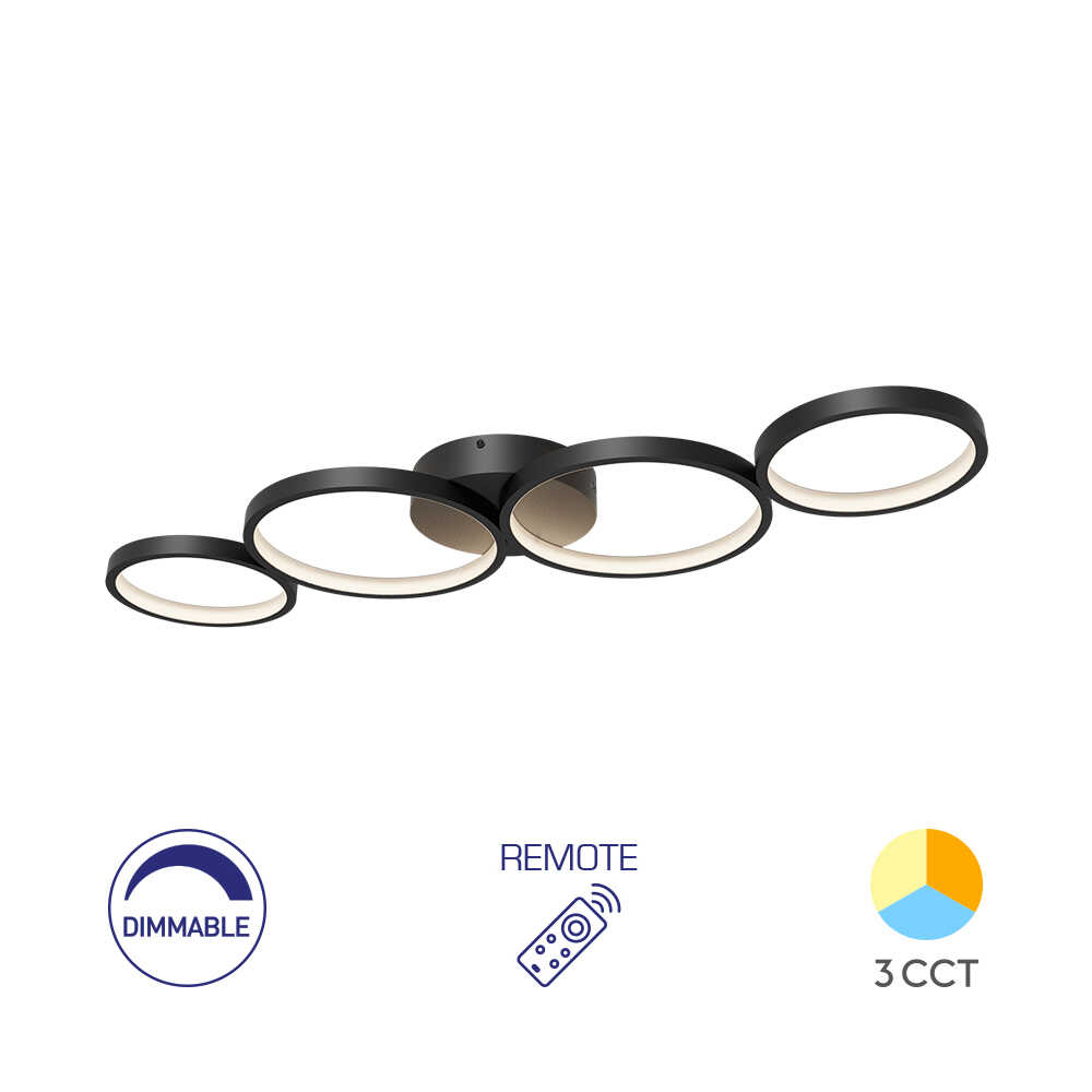 LED PLAFONJERA OKRUGLA 60W CRNI IP20