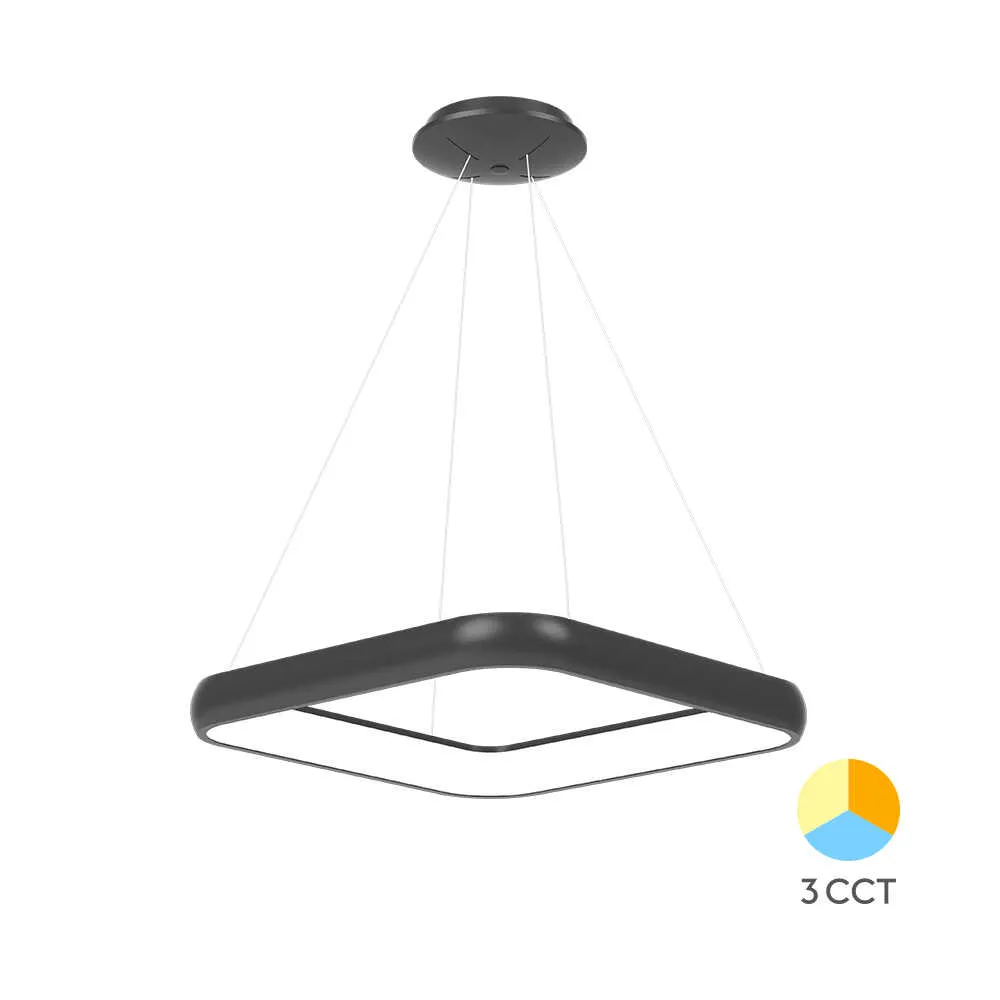 LED VISILICA KVADRATNA 46W CRNI CCT IP20