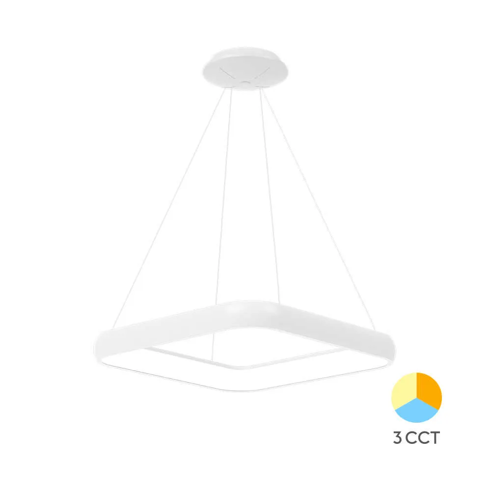 LED VISILICA KVADRATNA 46W BELI CCT IP20